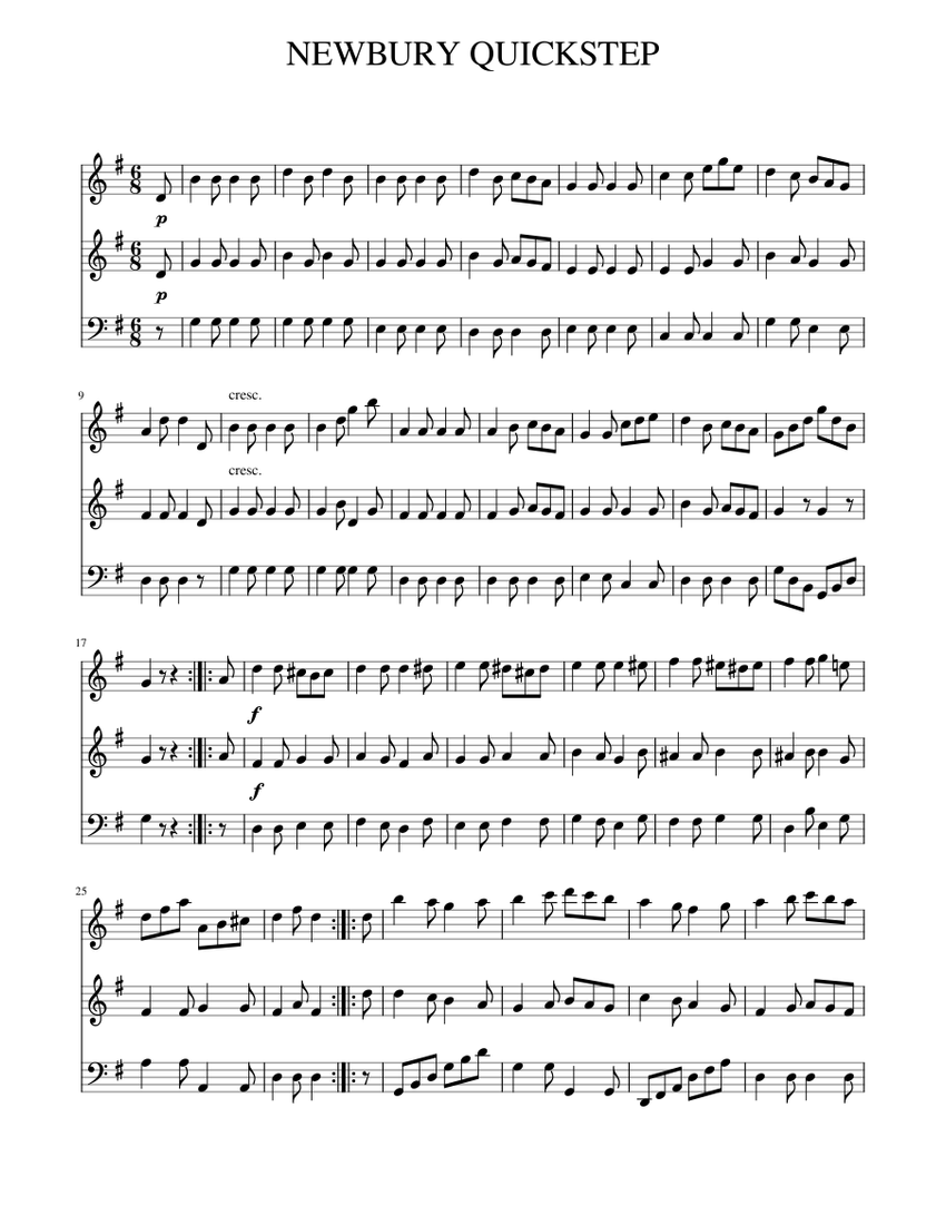NEWBURY QUICKSTEP Sheet music for Piano (Mixed Trio) | Musescore.com