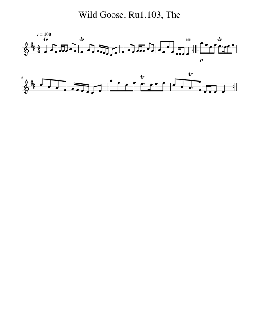 The Wild Goose. Ru1.103 Sheet music for Piano (Solo) Easy | Musescore.com