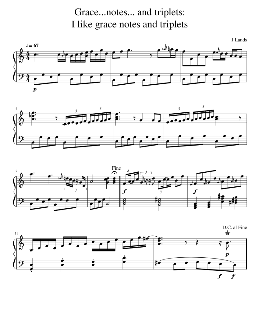 Grace...notes Sheet music for Piano (Solo) | Musescore.com