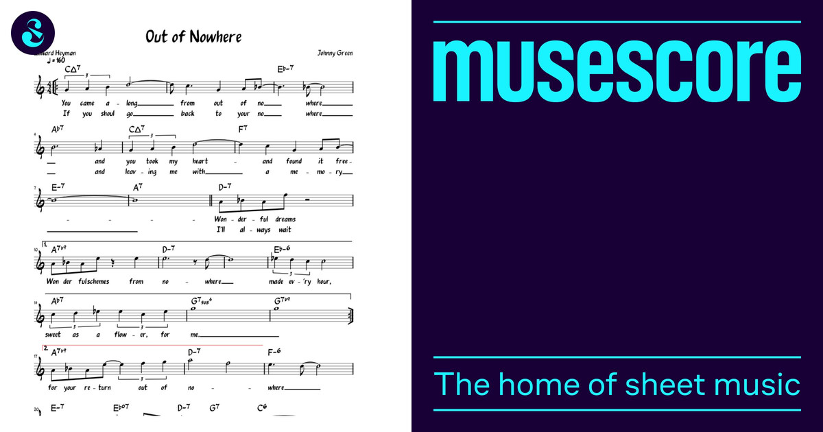 Out of Nowhere (lead sheet with lyrics) Sheet Music with Chords for ...