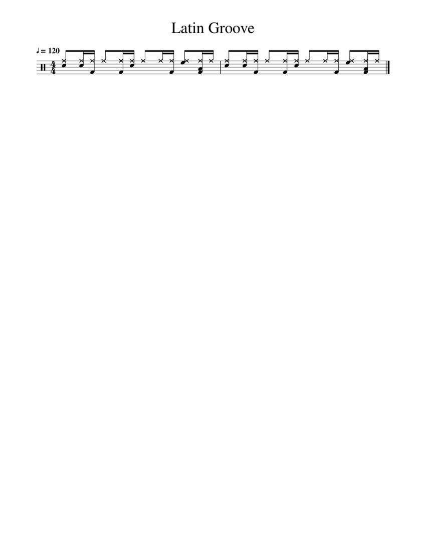 Latin Groove Sheet Music for Drum group (Solo) | MuseScore.com