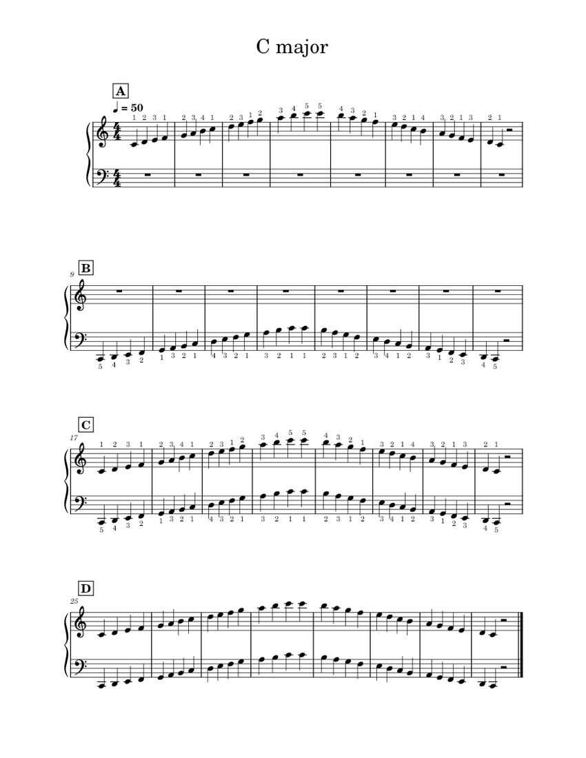 C major Sheet music for Piano (Solo) Easy | Musescore.com