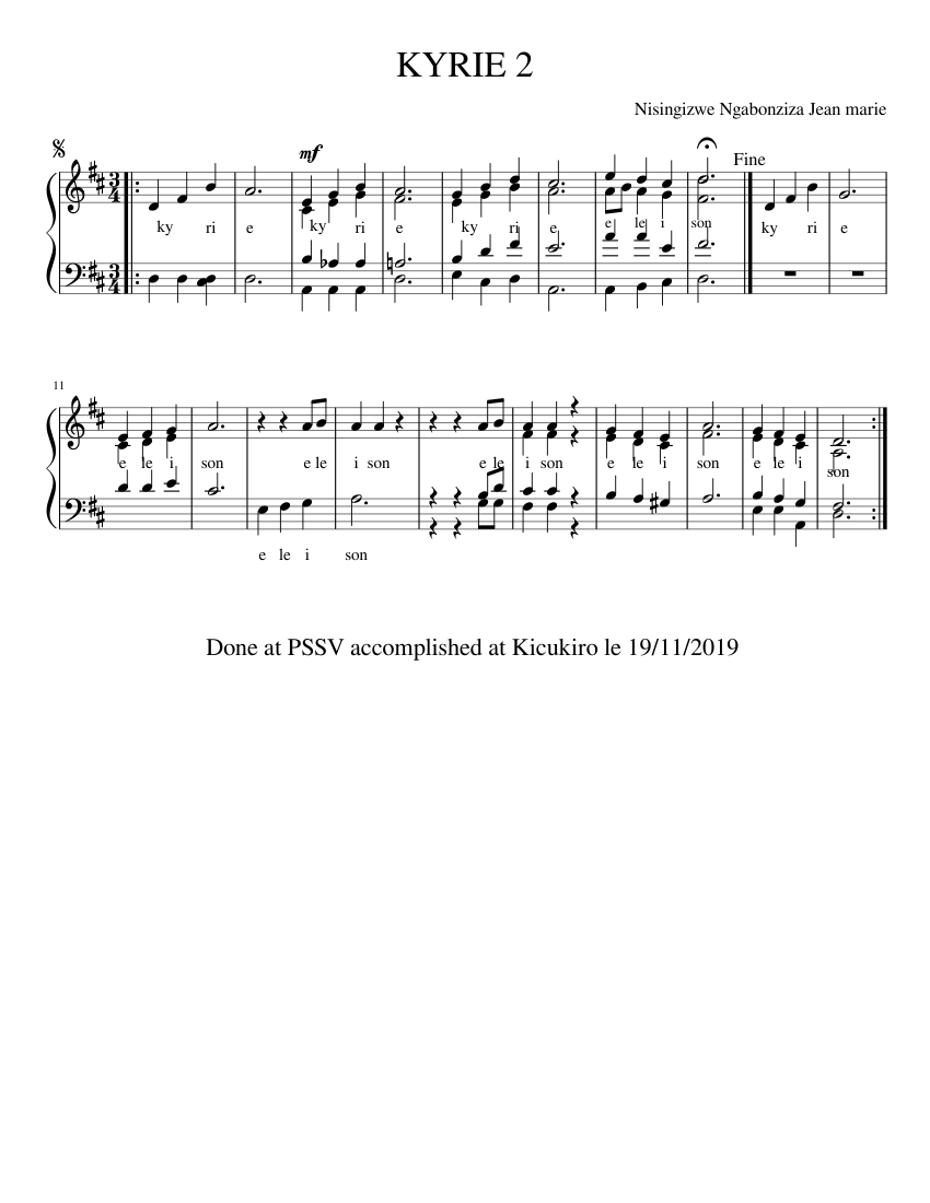 KYRIE 2 Sheet music for Organ (Solo) | Musescore.com