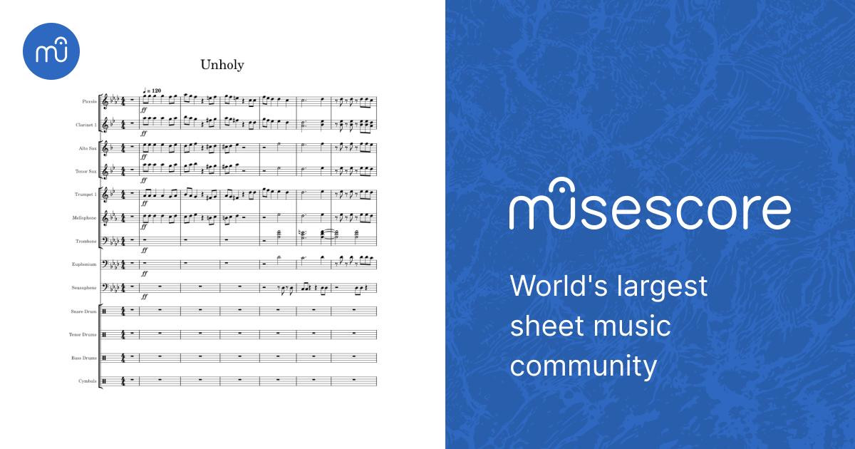 Unholy Sheet music for Trombone, Euphonium, Mellophone, Flute piccolo ...